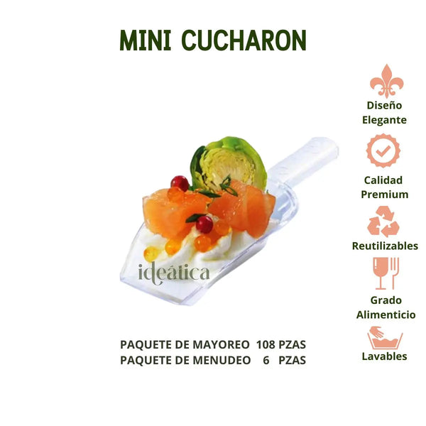 Mini Cucharon para Postres o Botana Re-utilizable Candy Bar Catering ...