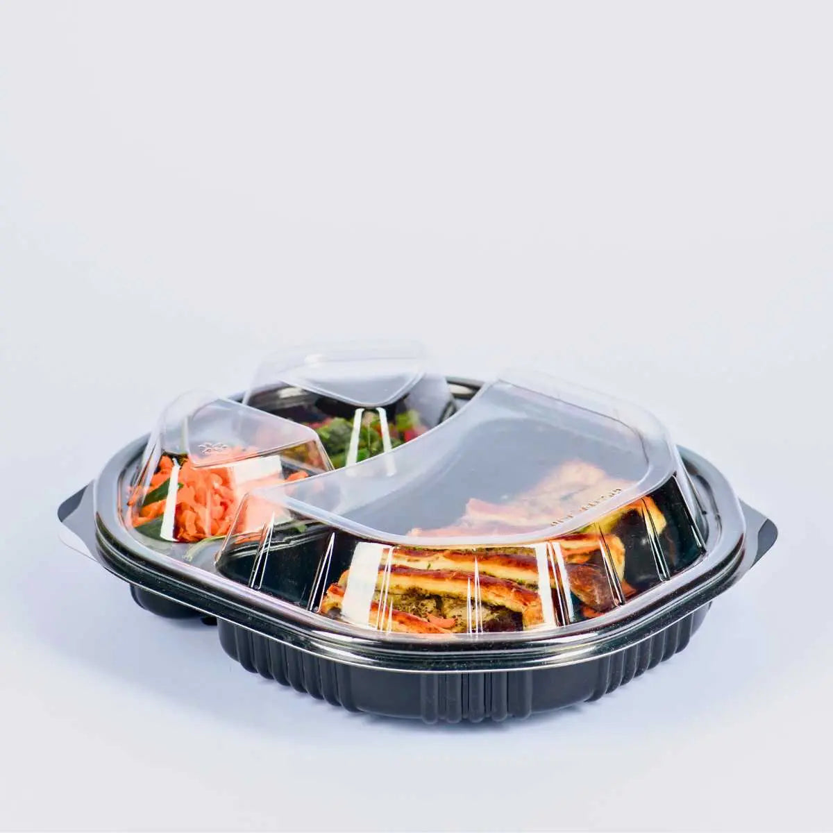 Contenedor con Tapa para Alimentos o Comida Plástico 3 Divisiones ...